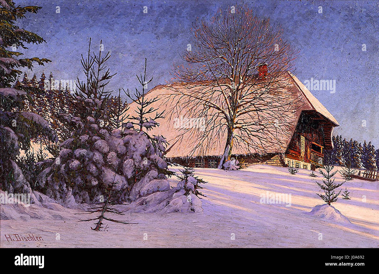 Hermann Dischler’s painting 'Schwarzwälder Bauernhof' depicts a ...