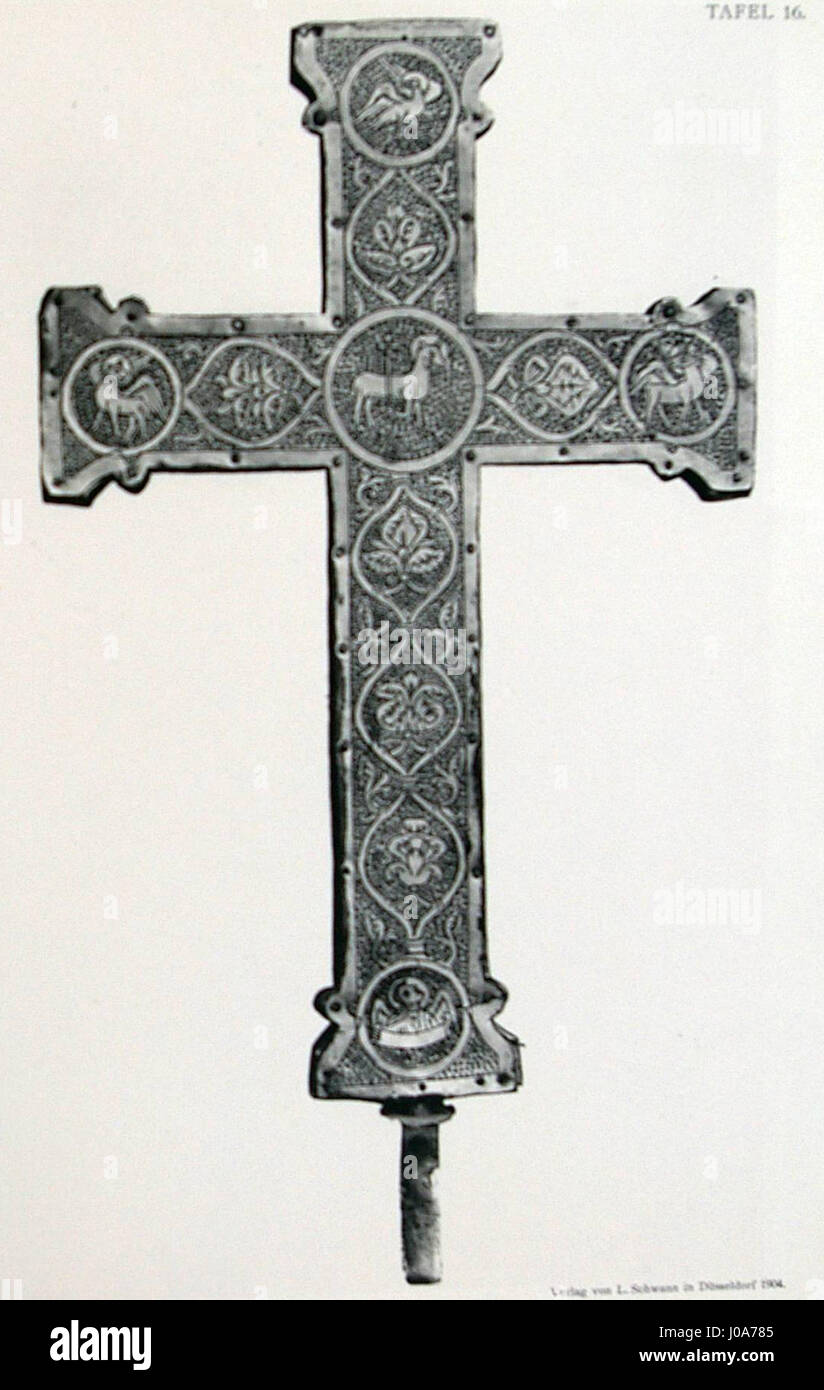 The reverse side of the Mathildenkreuz, a medieval Christian cross ...