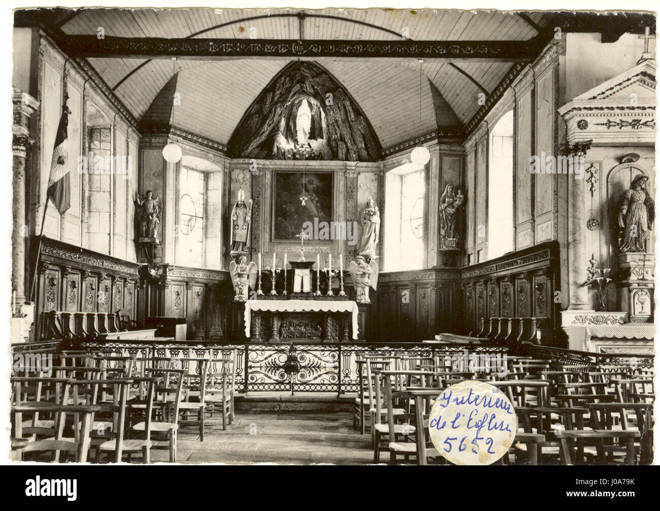 This historic photograph captures the choir of the Church of Saint ...