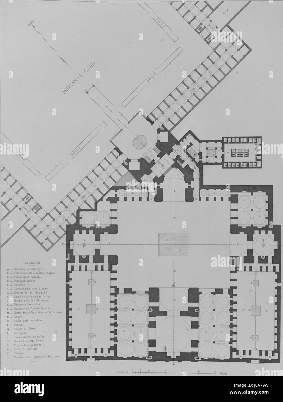Pascal Coste’s general plan of the Masjid Shah in Isfahan showcases the ...