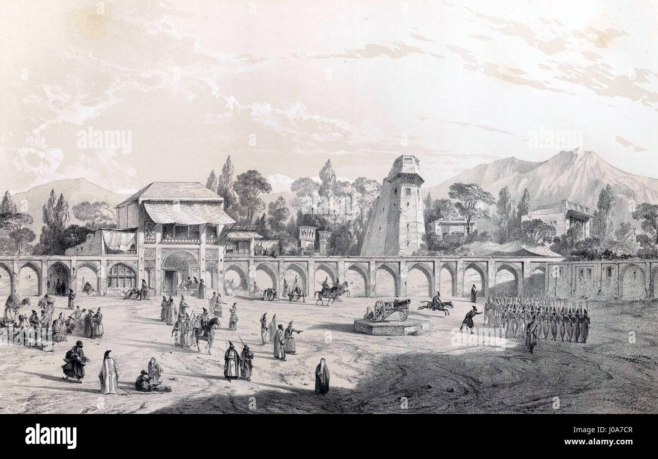 Meidan i Shah Tehran by Eugène Flandin Stock Photo - Alamy