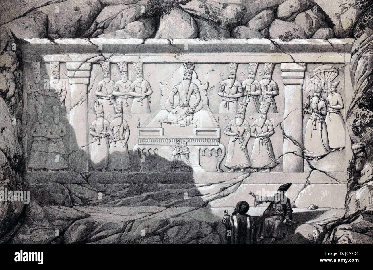 This relief by Eugène Flandin depicts Fath Ali Shah of Persia and his ...