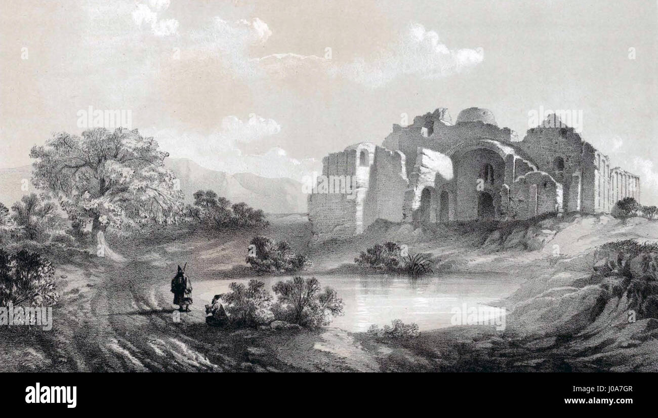 Eugène Flandin’s depiction of the Palace of Ardashir illustrates the ...