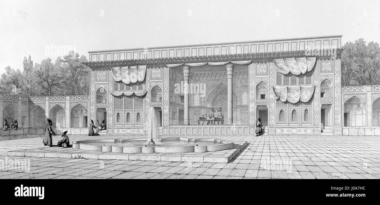 The Marble Throne at Golestan Palace, designed by French architect ...