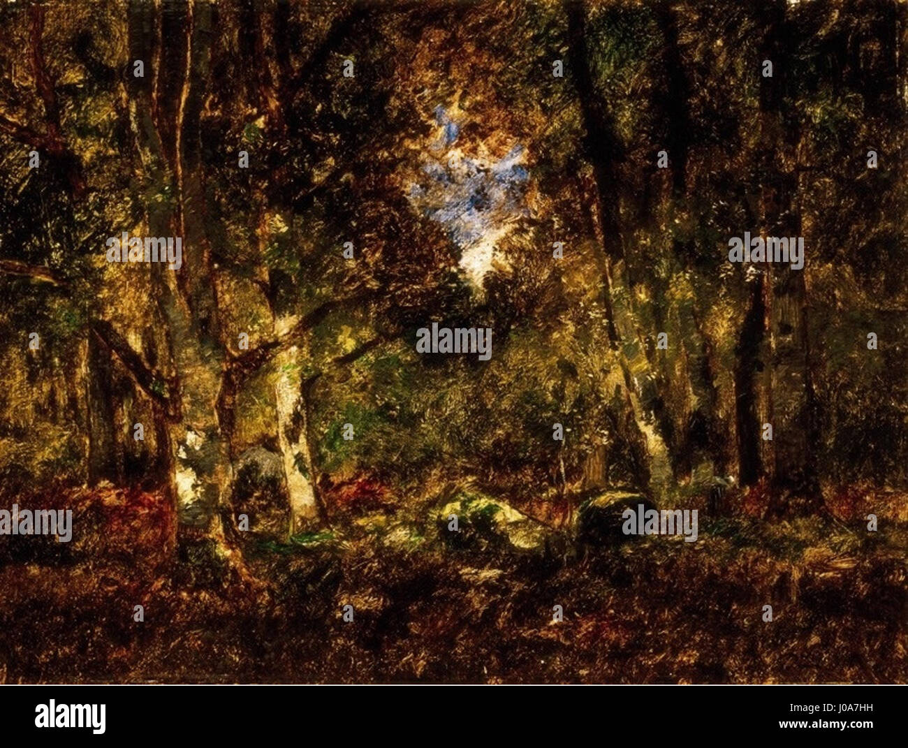 'Barbizoni erdő' by László Paál, painted in 1877, is a landscape that ...