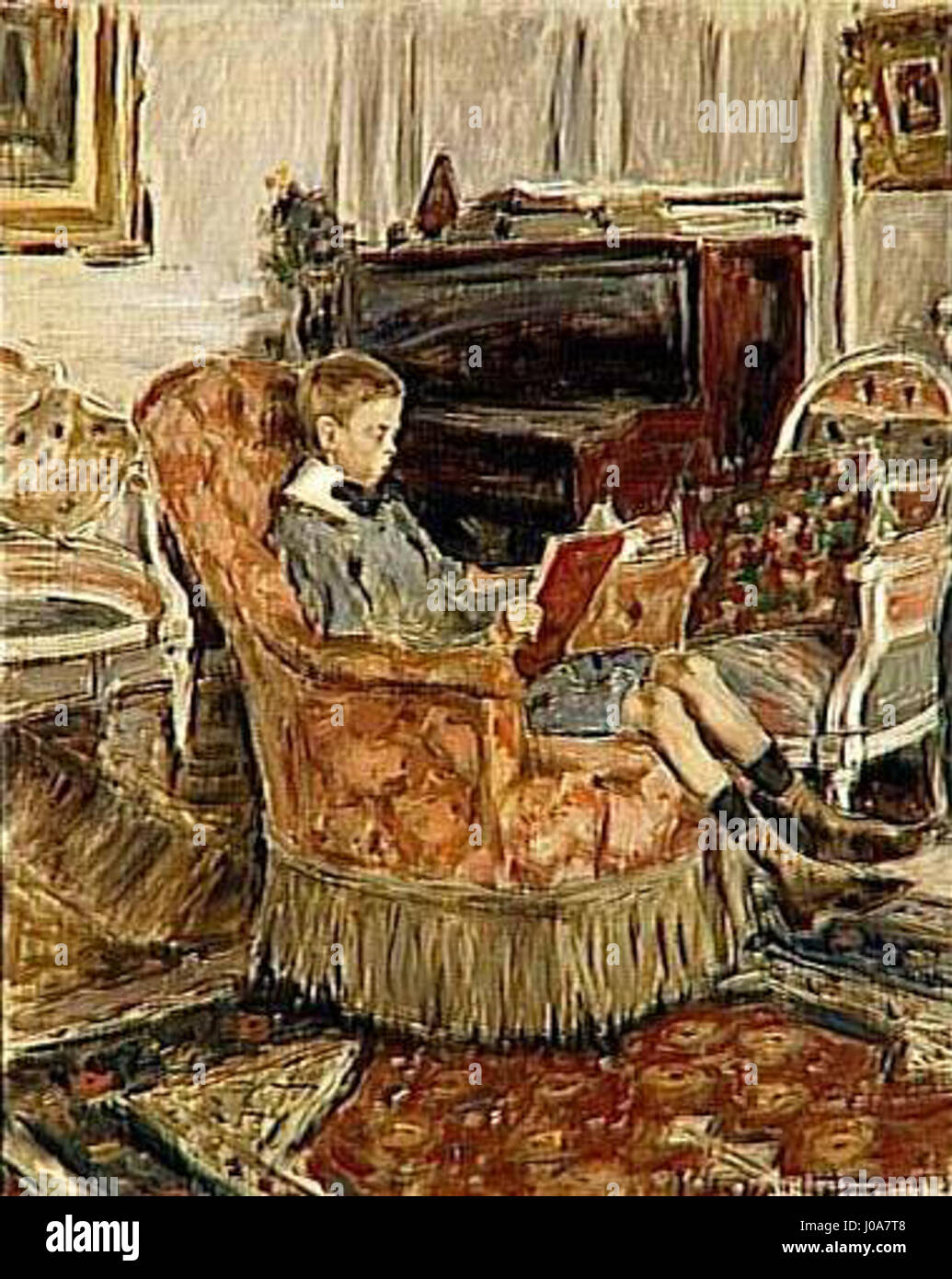 Étienne Moreau-Nélaton's 'L'enfant au livre' (The Child with the Book) portrays a young child ...