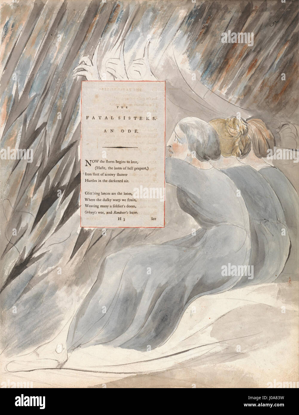 William Blake’s 'The Fatal Sisters' design from 'The Poems of Thomas ...