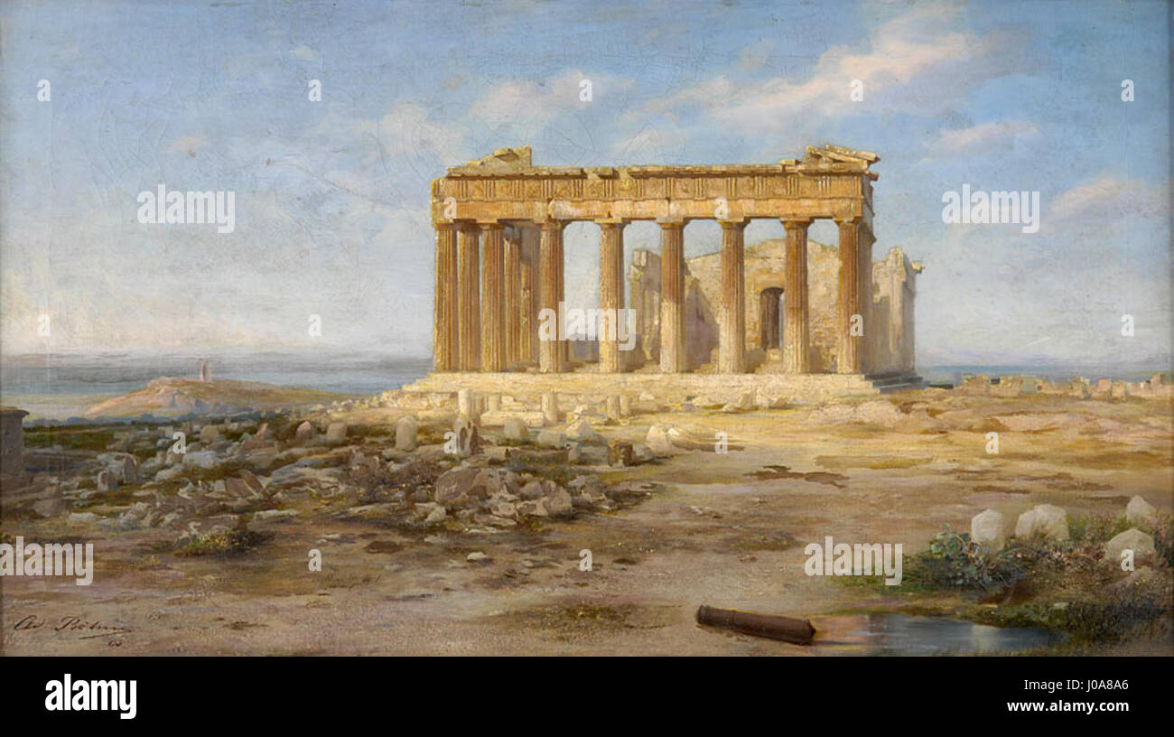 'Akropolis' is a 19th-century painting by Austrian artist Adolf Böhm ...