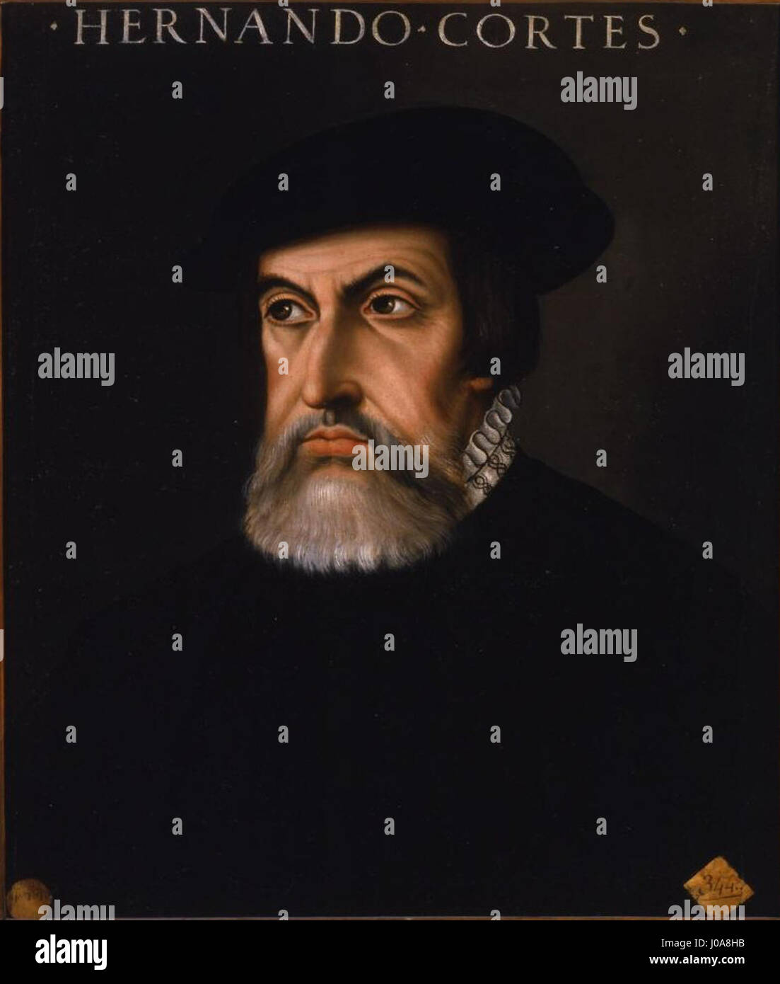 This portrait represents Hernán Cortés, the Spanish conquistador who ...