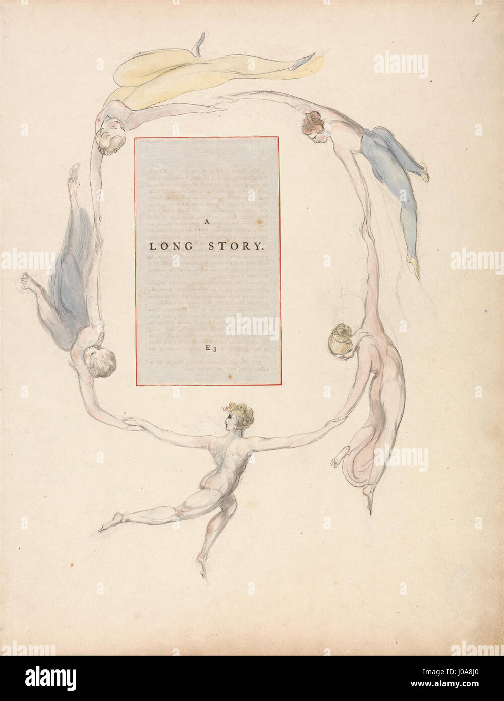 William Blake - The Poems of Thomas Gray, Design 23, A Long Story Stock ...