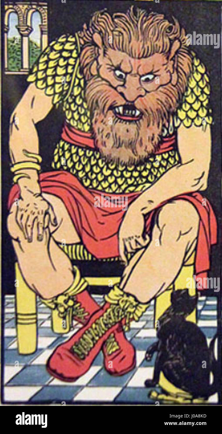 'Le Chat face à l'ogre' illustrates a scene from Charles Perrault's ...