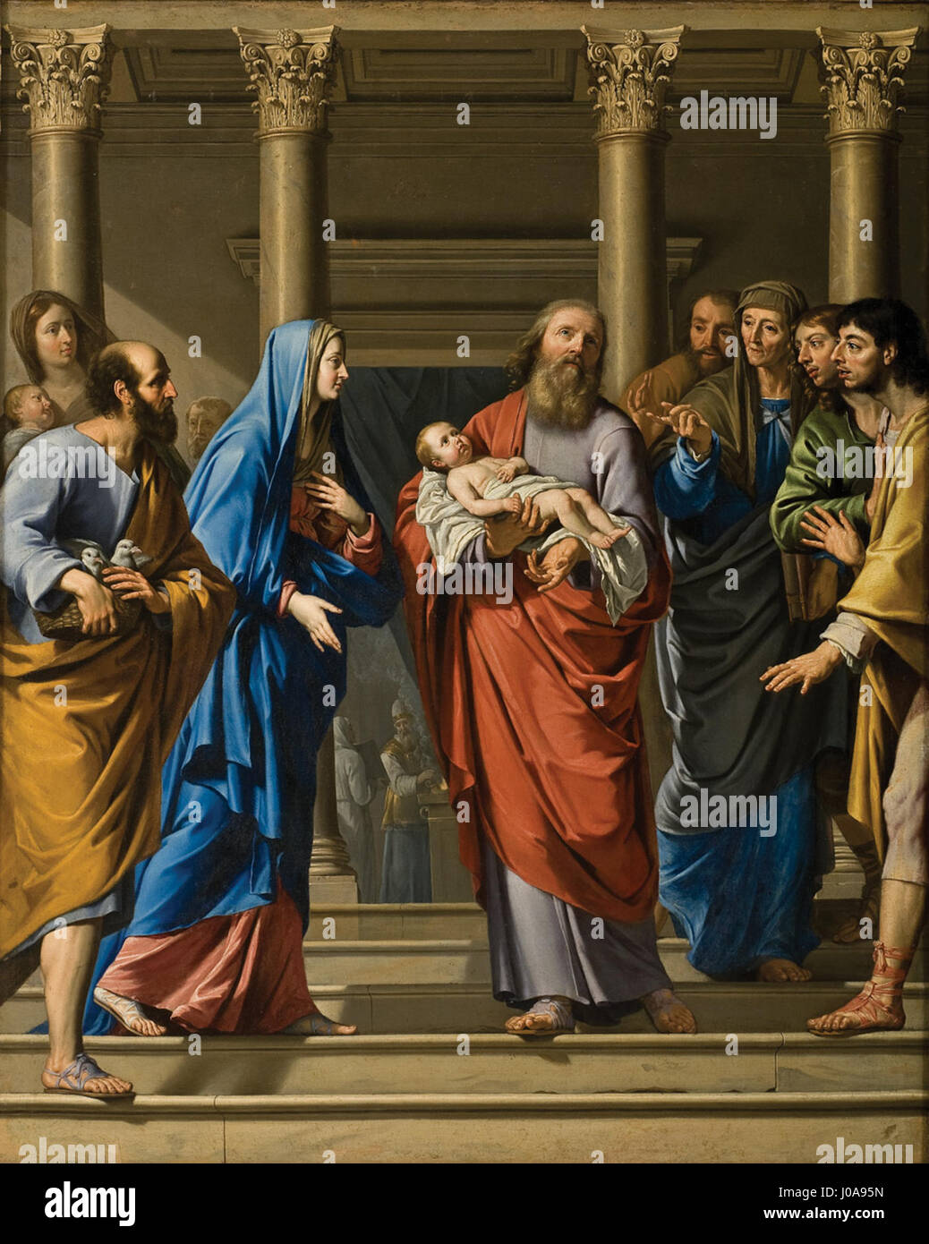 'Presentación de Cristo en el templo' by Philippe de Champaigne depicts the biblical scene of ...