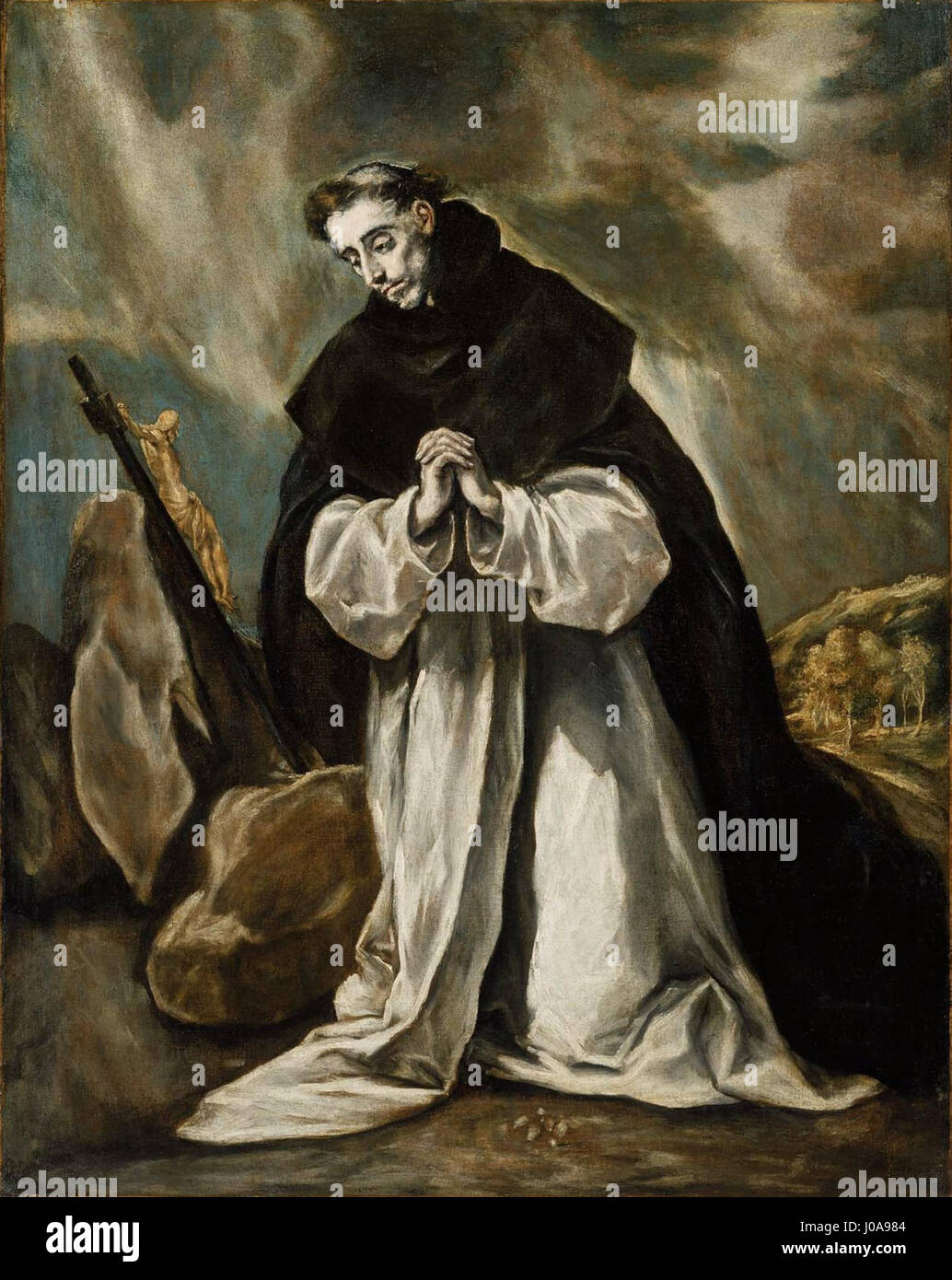 The painting 'Santo Domingo en oración' (Saint Dominic in Prayer ...