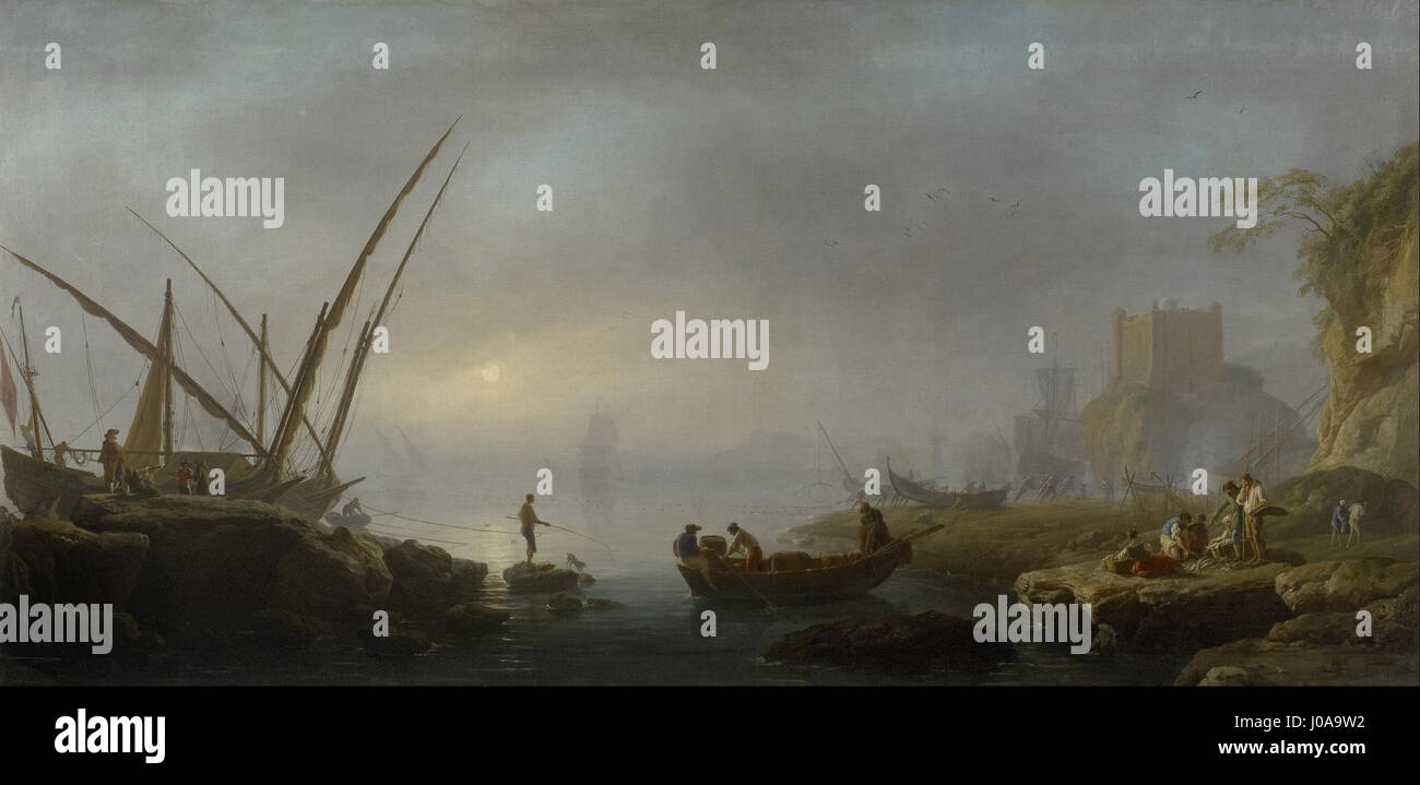 Charles-François Lacroix de Marseille’s painting 'An Italian Port Scene ...