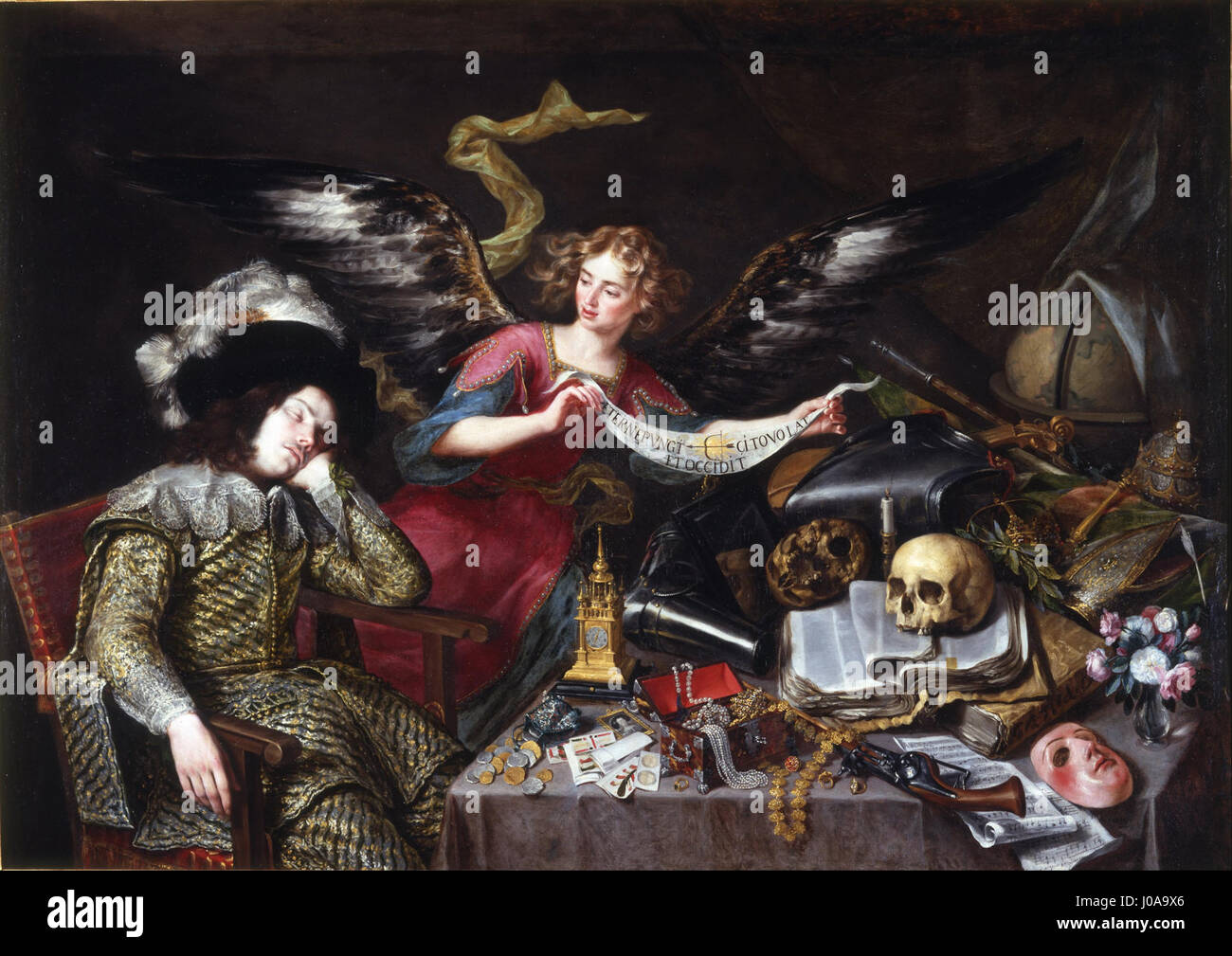 Antonio de Pereda’s painting 'El sueño del caballero' depicts a knight ...