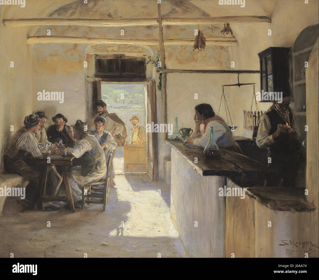 'Osteria in Ravello' is a painting by Danish artist Peder Severin ...
