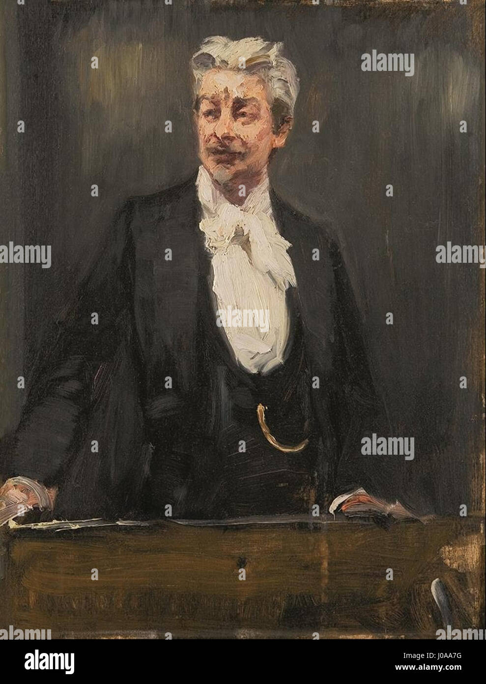 'Portrait of Georg Brandes lecturing' is a 1902 painting by Peder ...