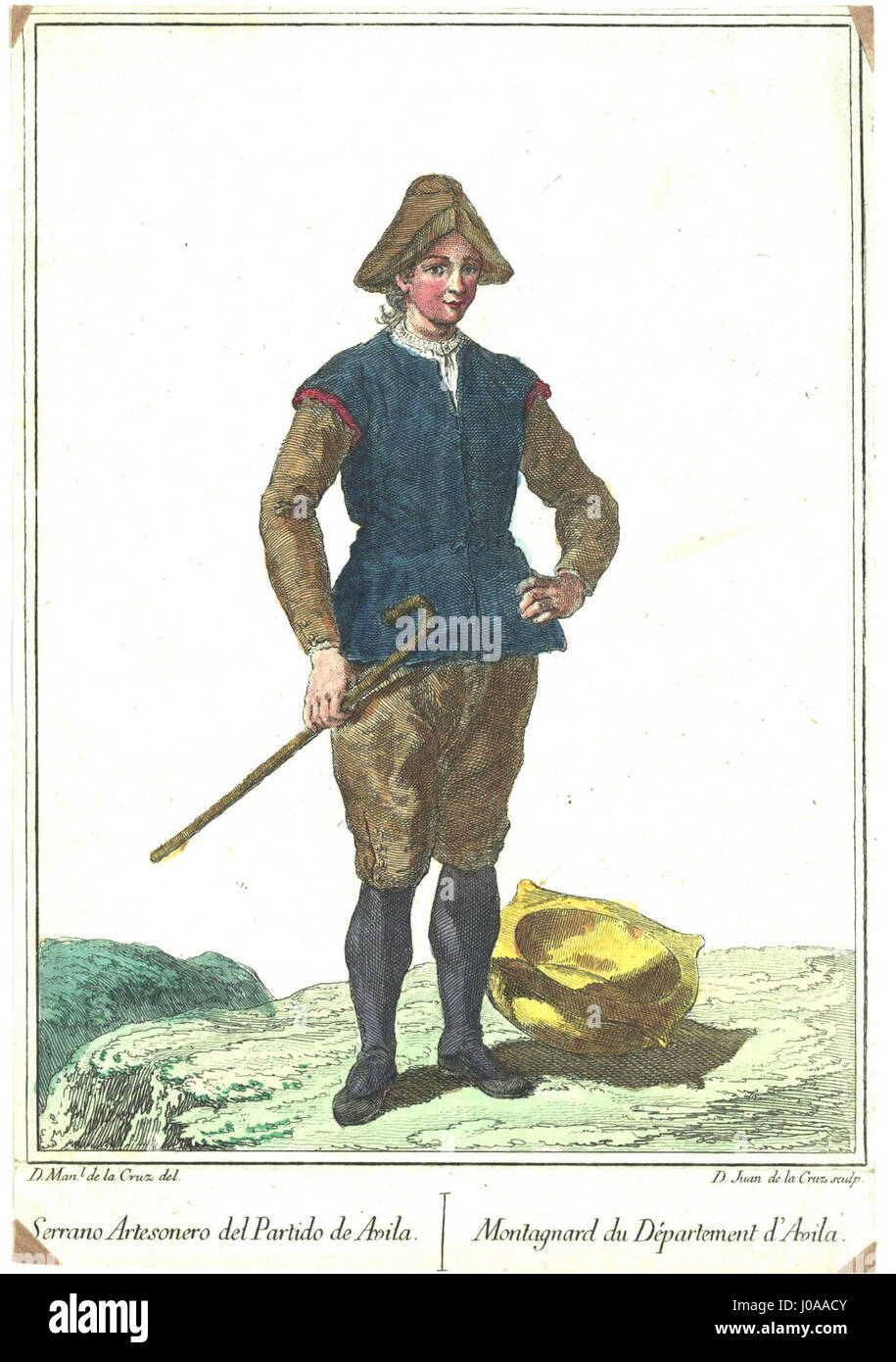 This 19th-century artwork represents Serrano, an artisan from the Ávila ...