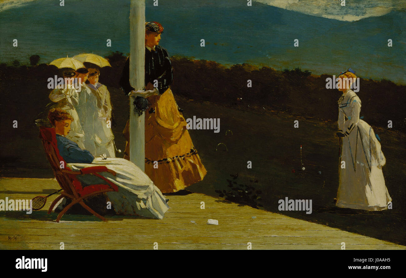 Winslow Homer’s painting, ‘Croquet Match,’ from 1868-69, depicts a ...