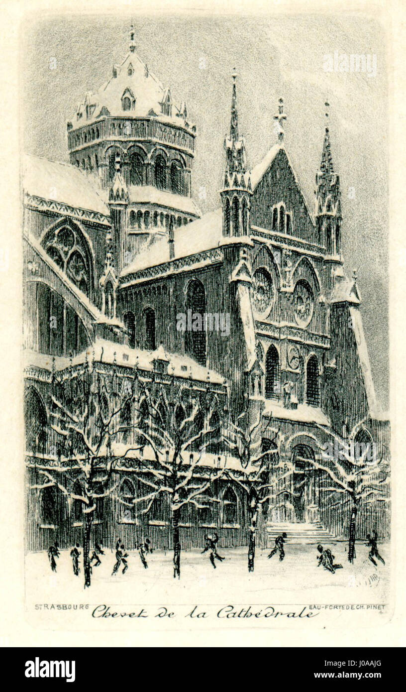 This photograph of the 'Chevet de la Cathédrale' in Strasbourg captures ...