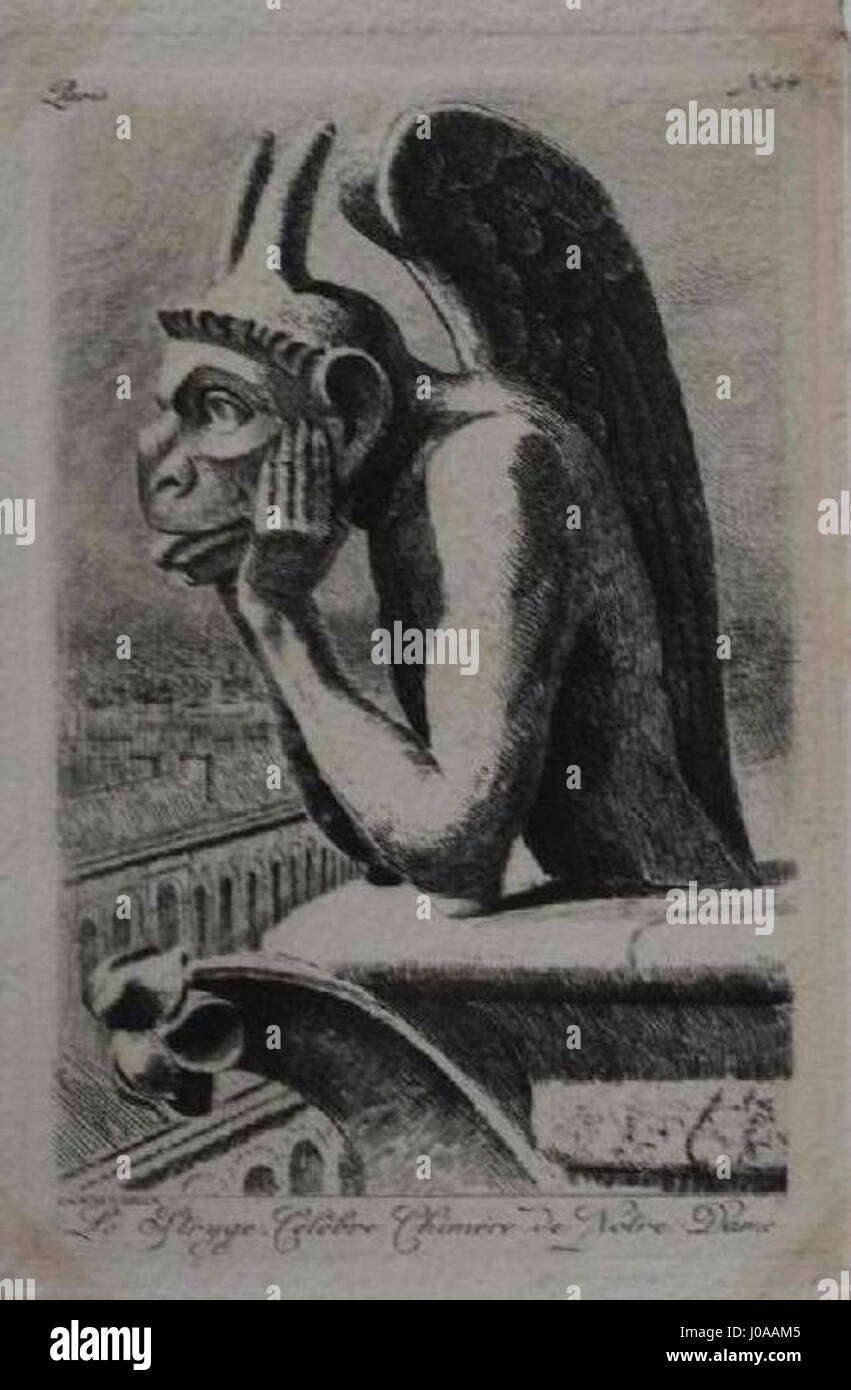 This sculpture, 'Le Stryge' by CH Pinet, depicts the famous chimera ...