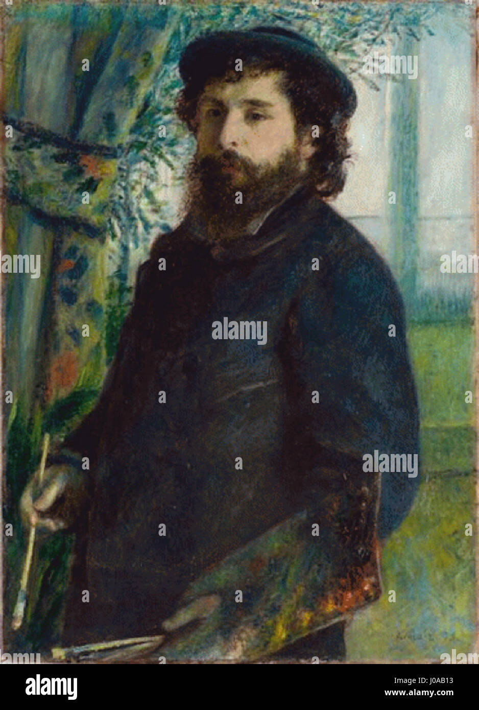 This oil painting by Pierre-Auguste Renoir, created in 1875, depicts a ...
