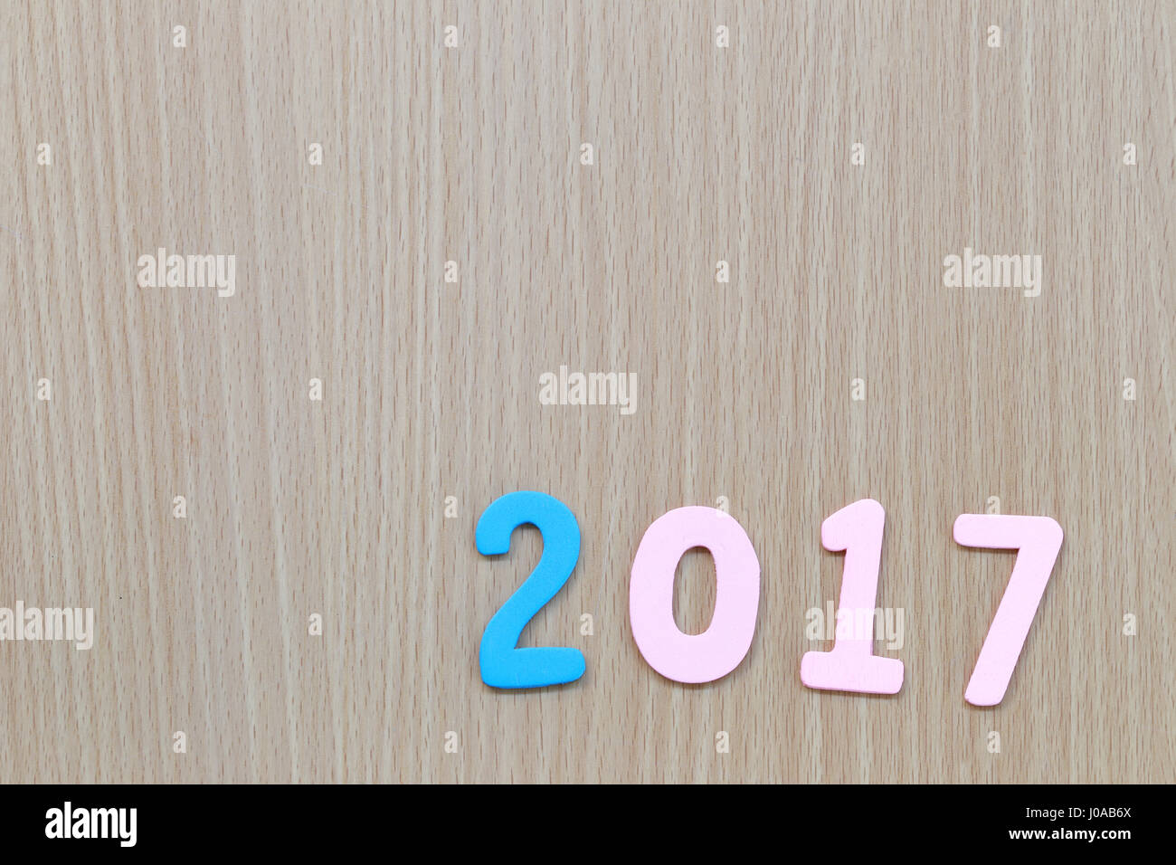 Number two thousand seven of wooden text on brown old wood floor in ...