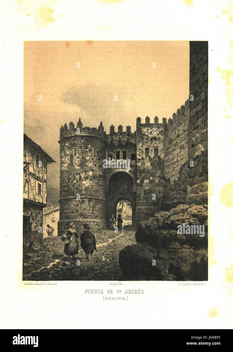 'Puerta de San Andrés' is a painting by F. J. Parcerisa from 1865 ...