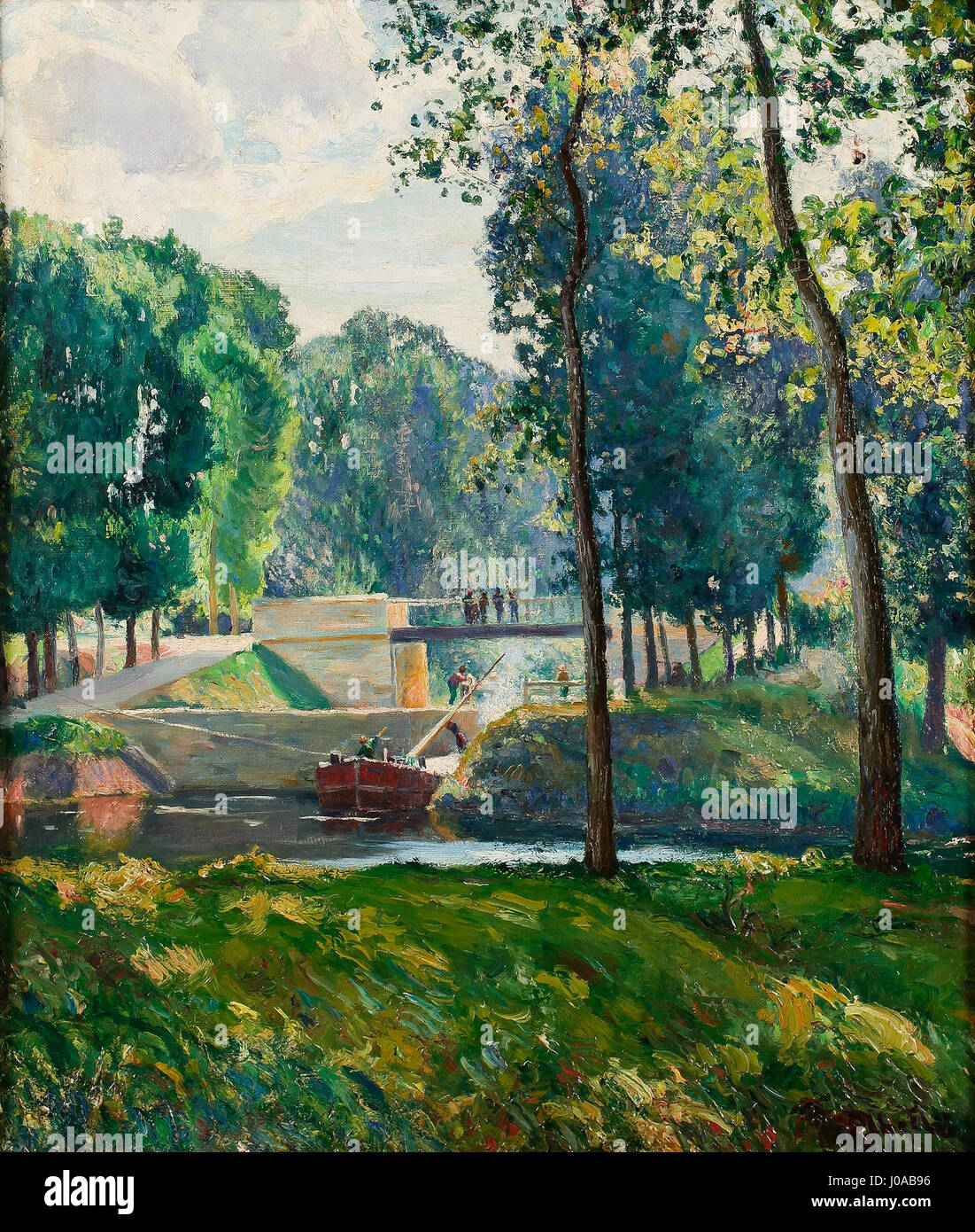 This artwork by Gustaf Albert depicts a scenic view of the Canal du ...