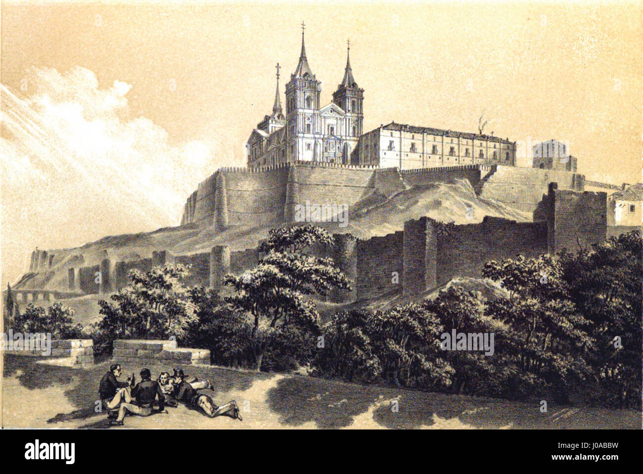 *Uclés Monastery (Cuenca),* painted by FJ Parcerisa in 1853, depicts ...