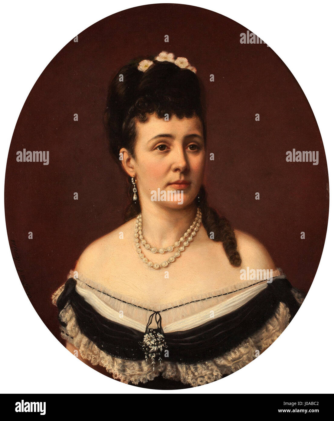 Bertha Valerius’ portrait of Julia Åkerhielm captures a refined, elegant woman in the 19th ...