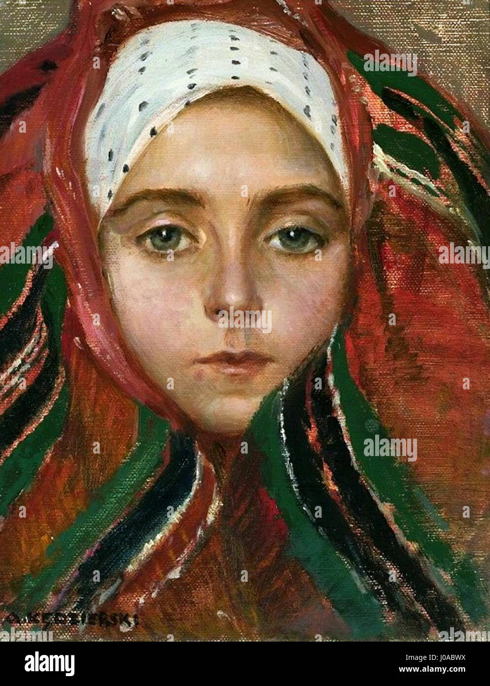 The painting 'Lowicz Girl' by Kedzierski portrays a young girl from ...