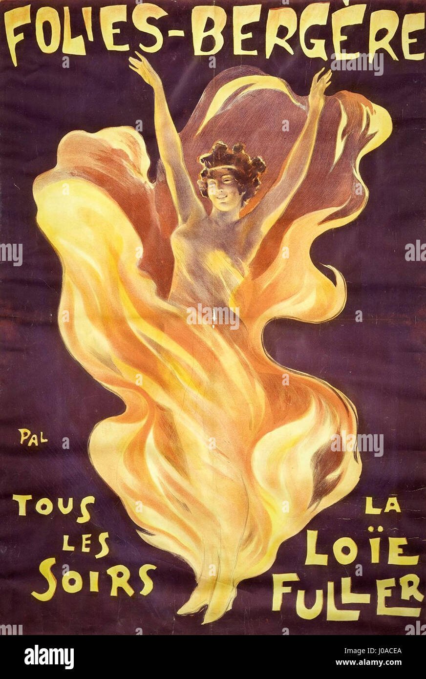 This poster, 'Affiche Folies Bergère Loïe Fuller,' promotes the famous ...