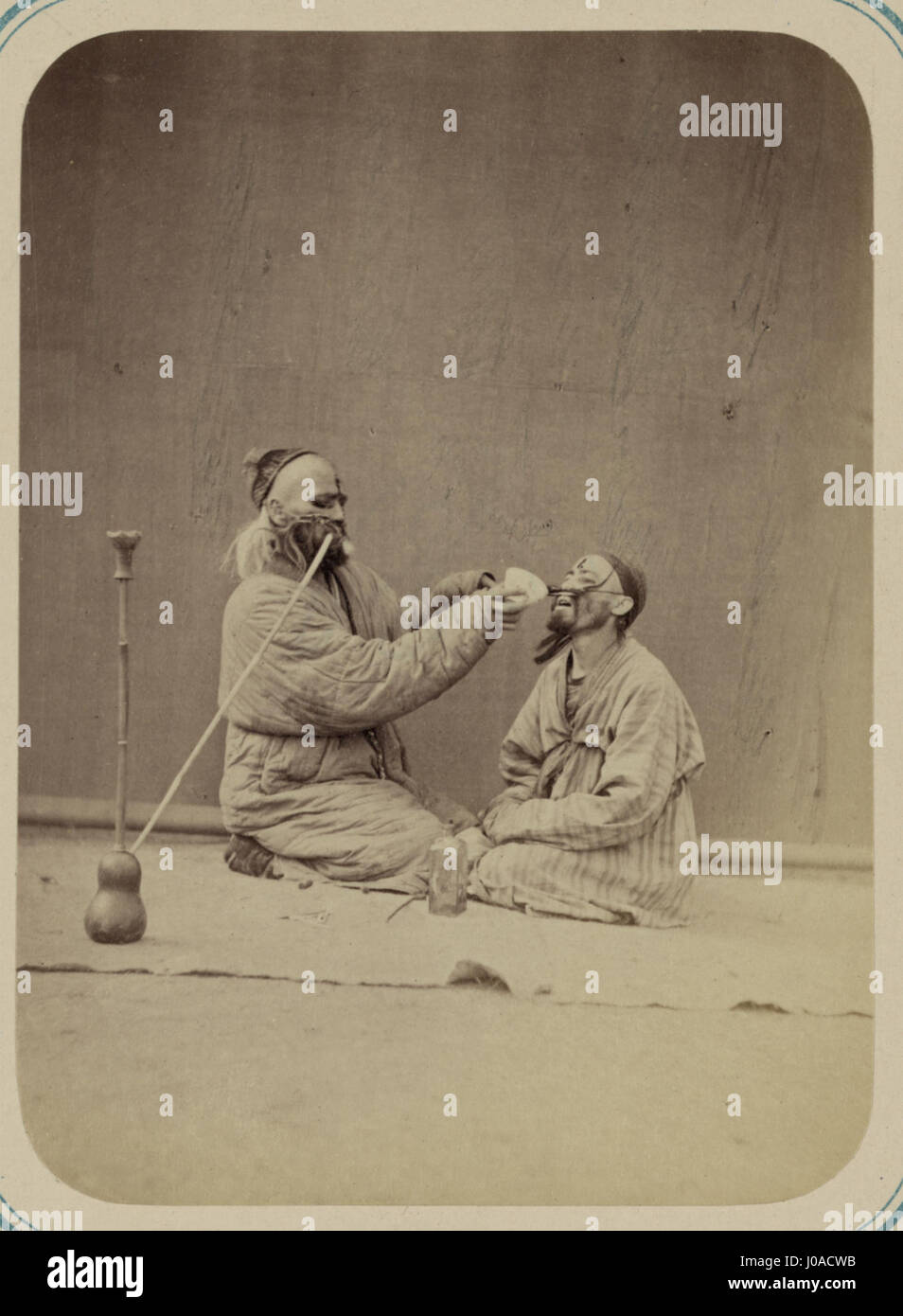 This artwork depicts two entertainers, known as Maskhara-bazus ...