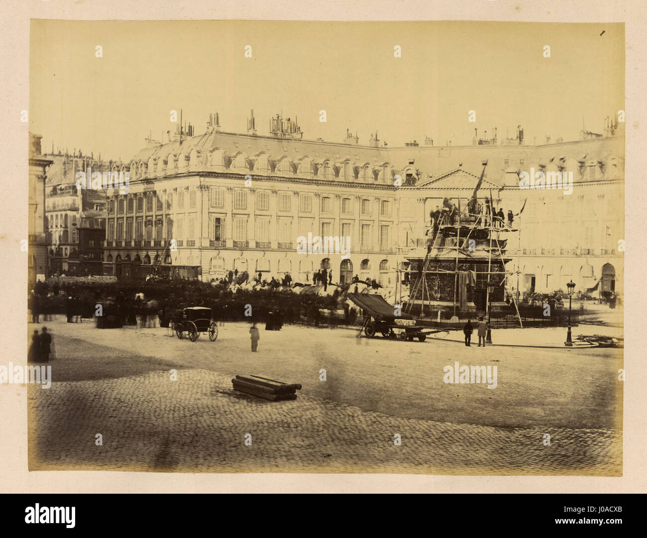 This image depicts the Place Vendôme after the fall of the column, with ...