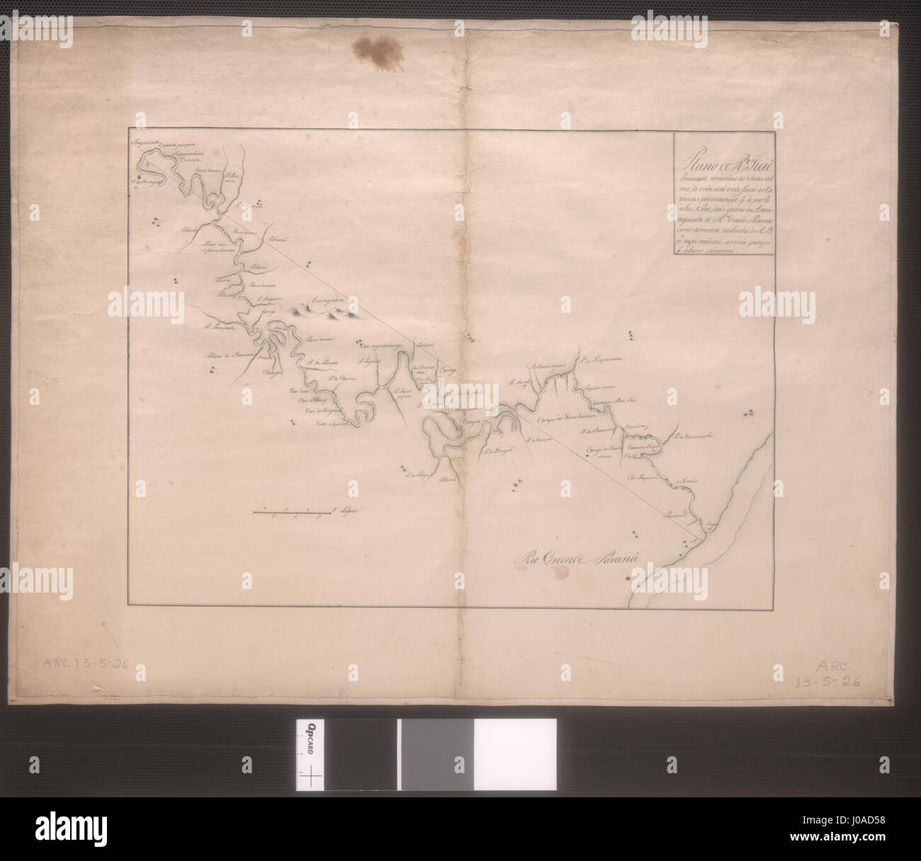 This map details the course of the Tietê River, from the Port of ...