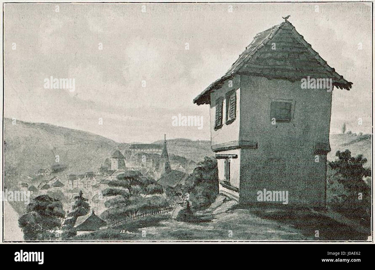 This image depicts the Wielandhäuser in Tübingen, based on an original ...