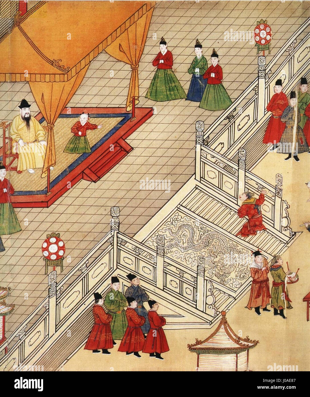 The artwork 'Glory of the Great Myojin - Gigaku Dance' represents a ...