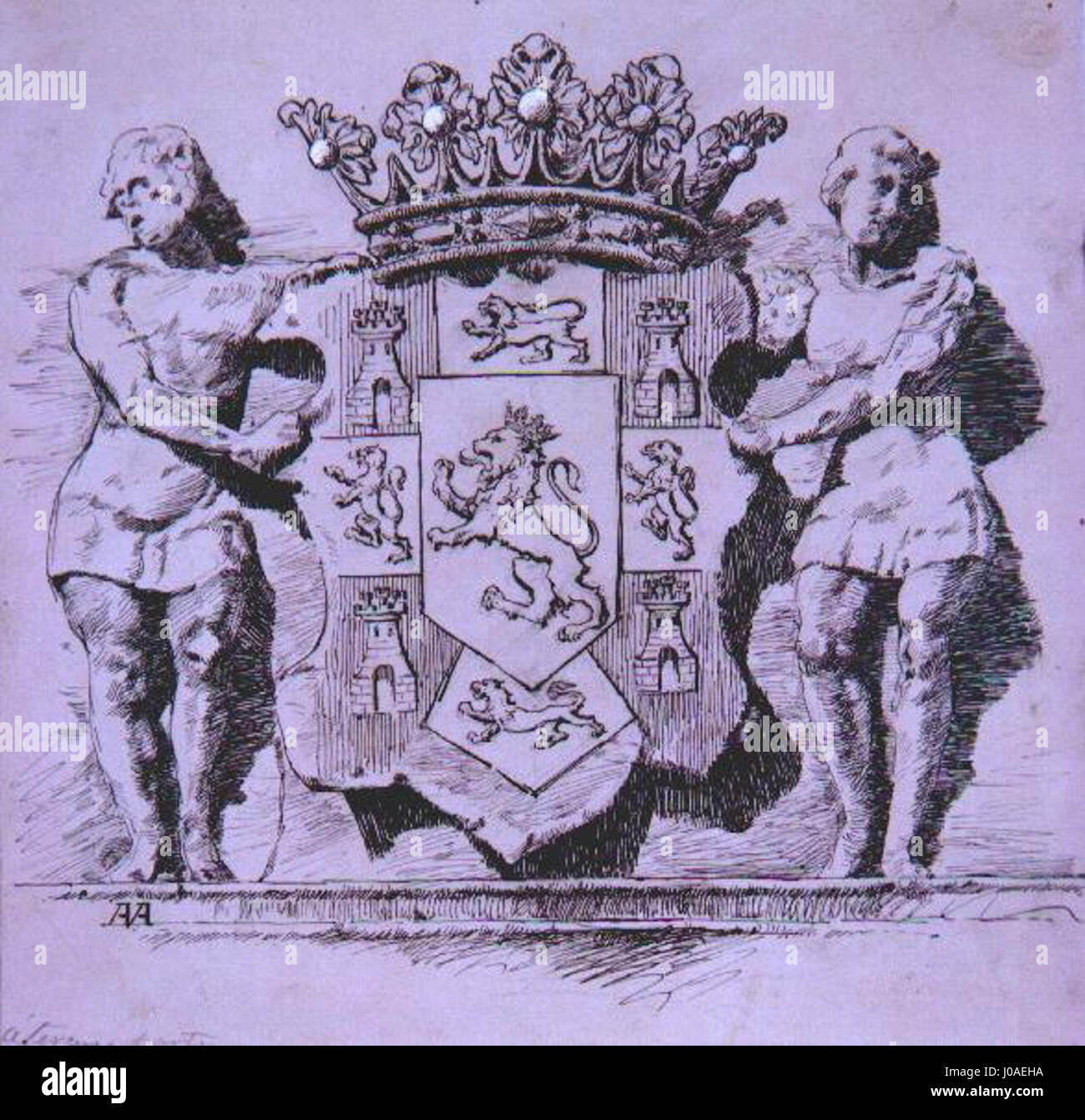 This heraldic shield represents the coat of arms of Córdoba, designed ...