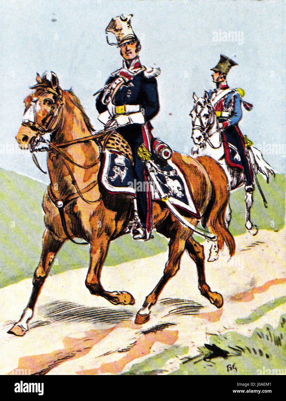 This image portrays an officer and a trumpet player of the Polish ...