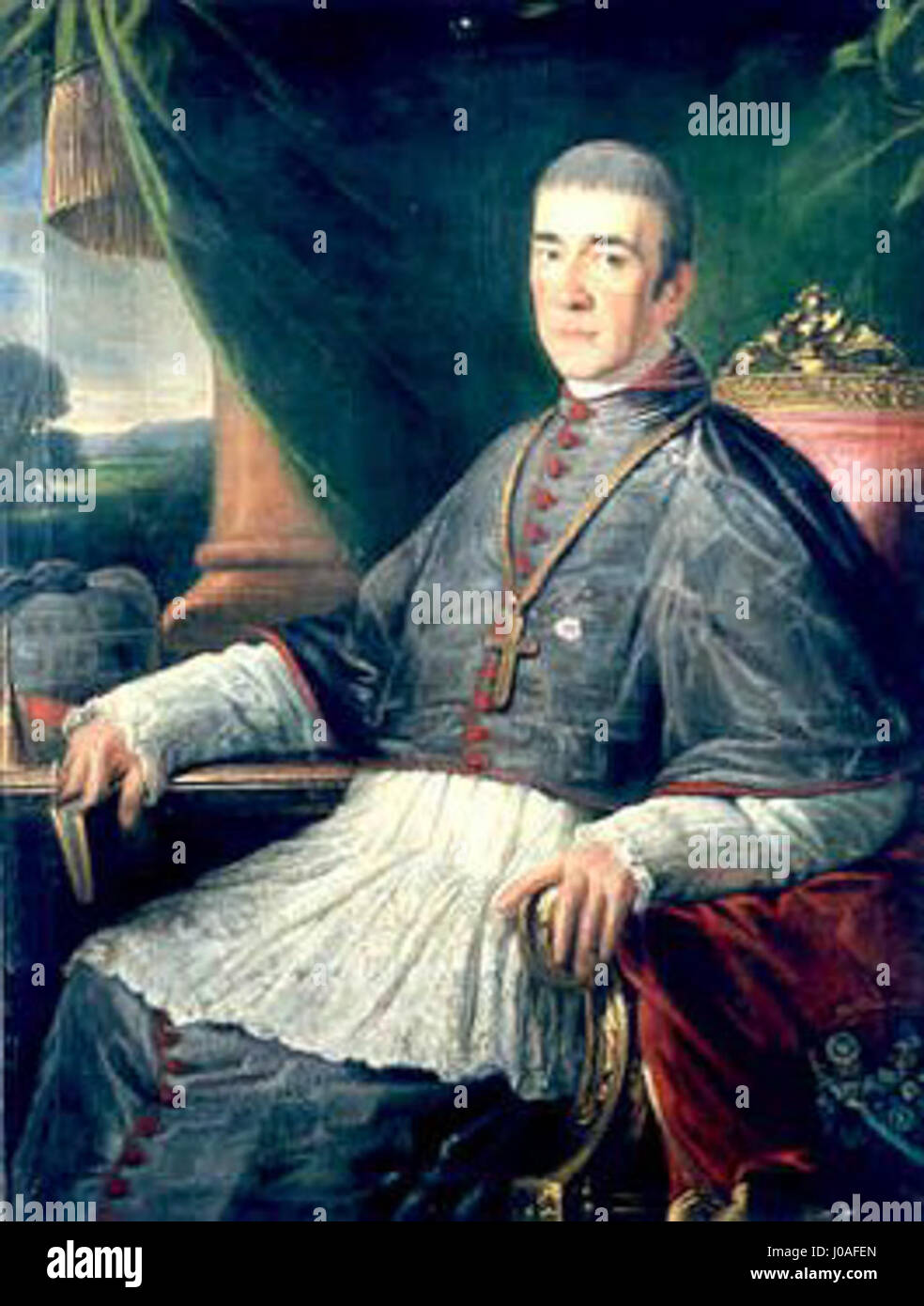 This image depicts a historical portrait of Bishop Václav Urban ...