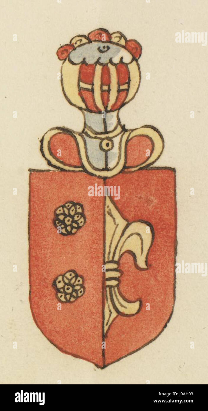 This historical image depicts insignia of notable men from Norway ...