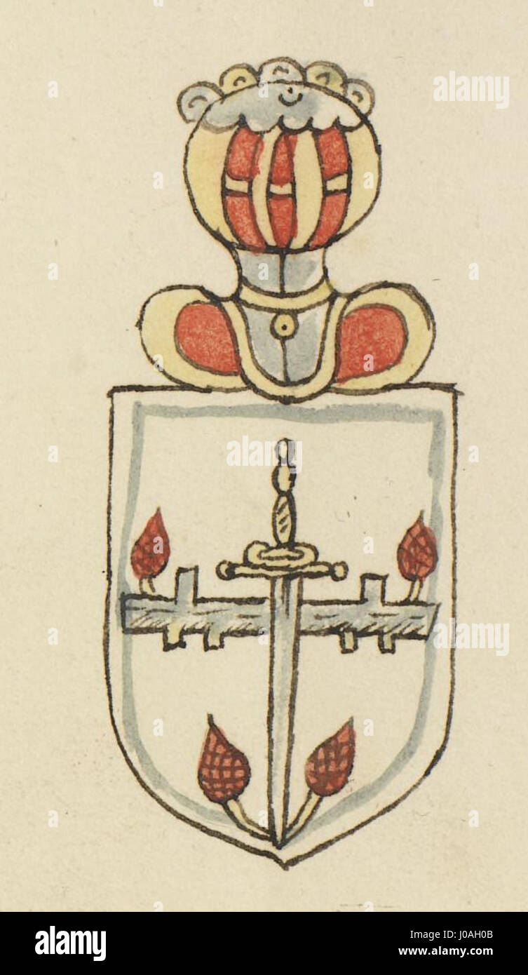 This historical document contains the insignia of notable individuals ...