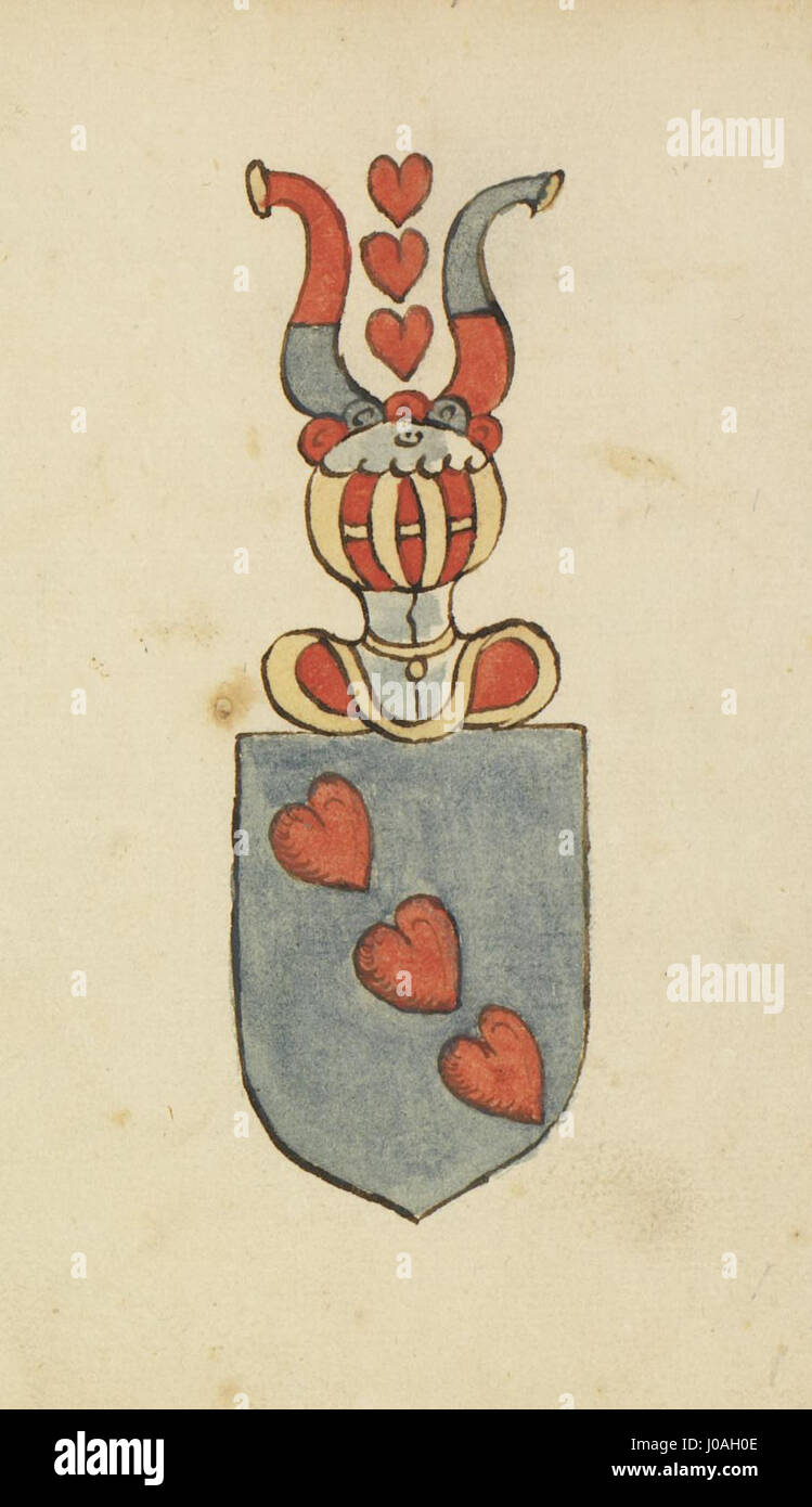 This historical engraving depicts the insignia of illustrious men from ...