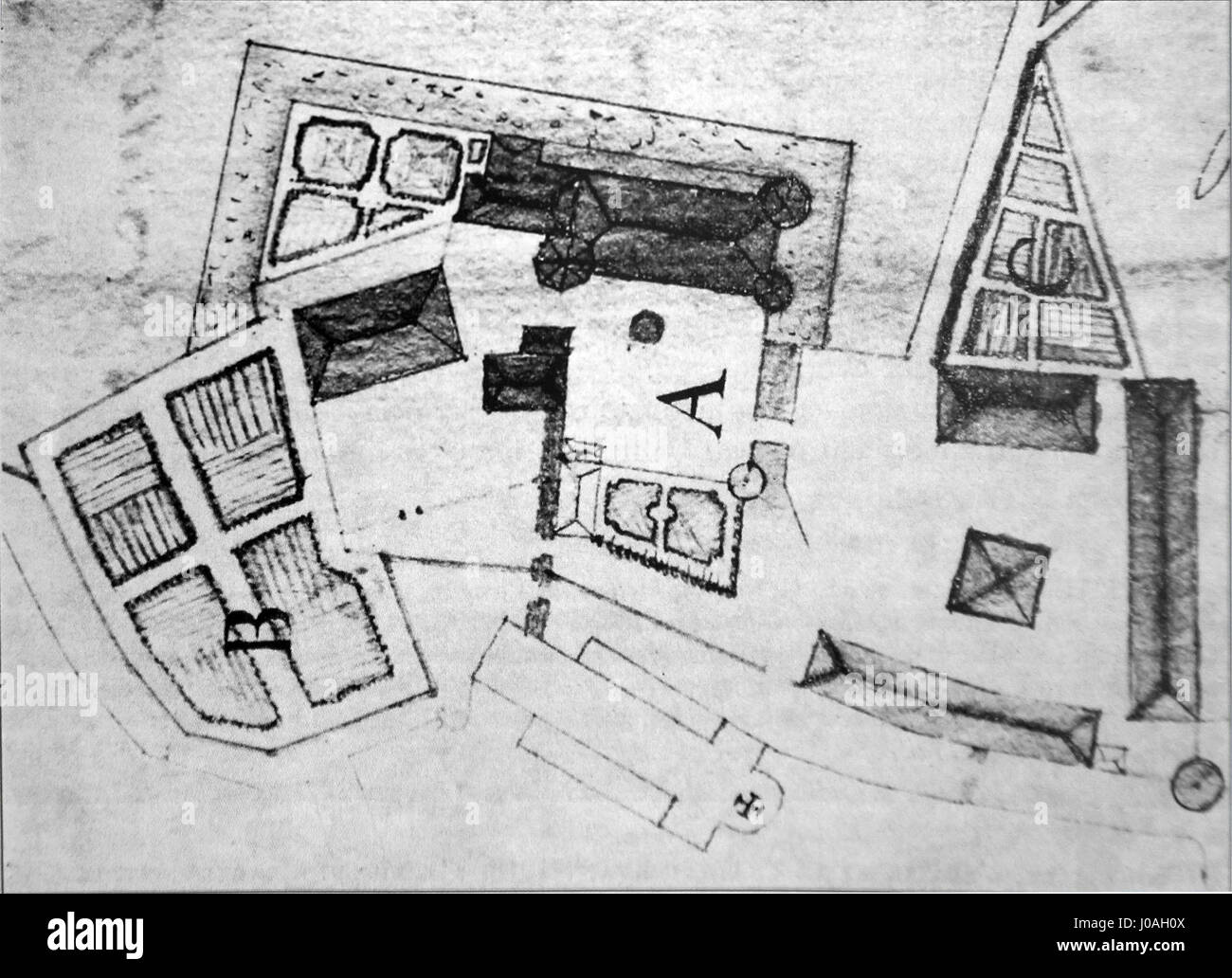 The 'Plan Terrier' from Courville, dated 1781, is a detailed map of the ...