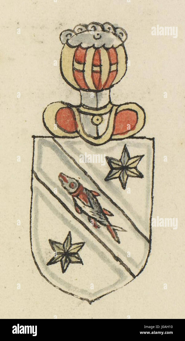 A historical document featuring the insignia of illustrious men from ...