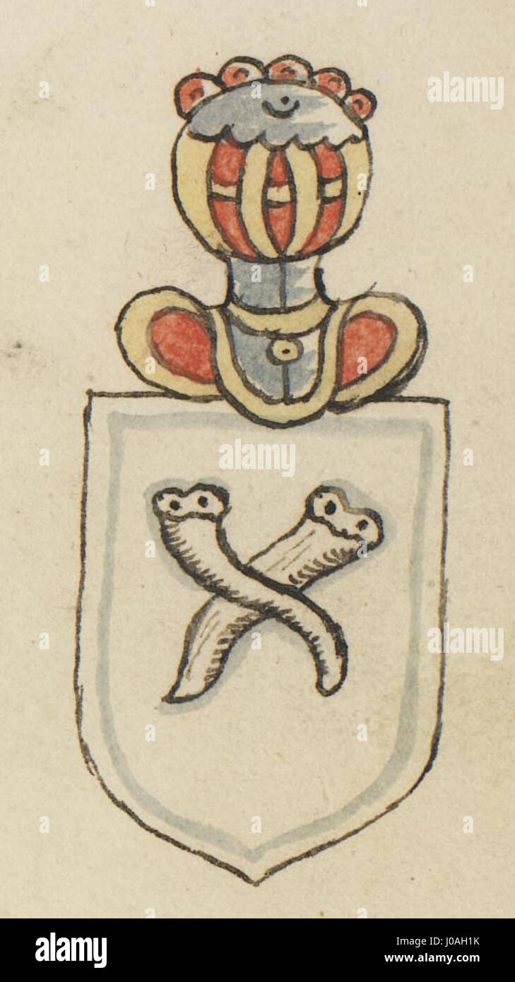 This work depicts the insignias of notable men from Norway, showcasing ...