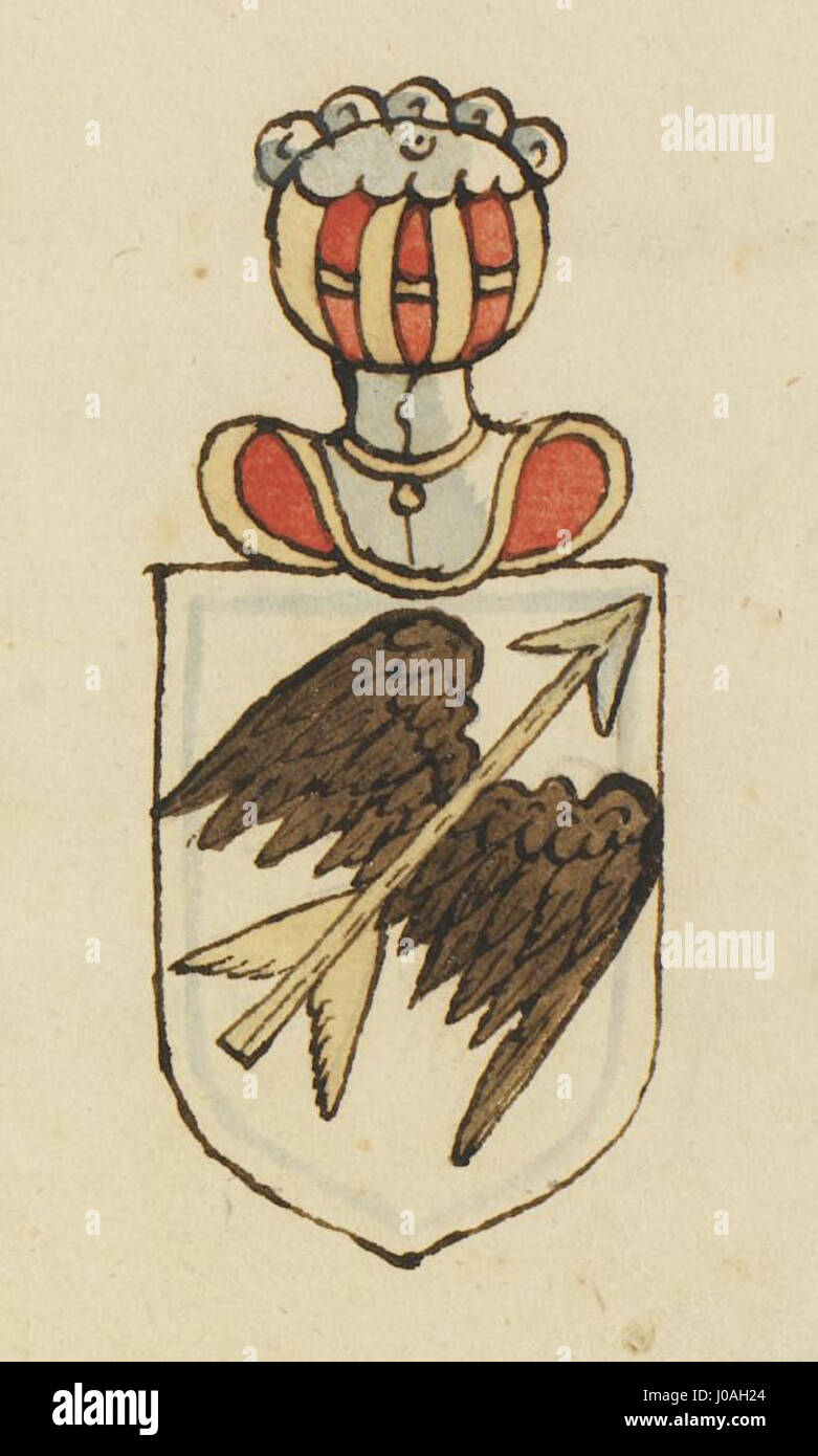 This artwork features insignias of distinguished individuals from ...