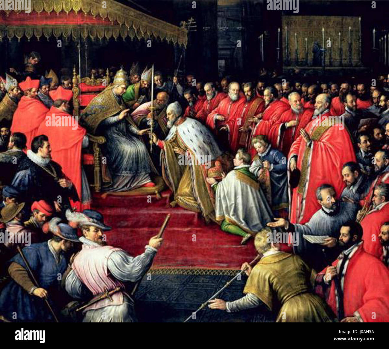 Il papa in S. Marco dona al doge Ziani il cero bianco, uno dei segni ...