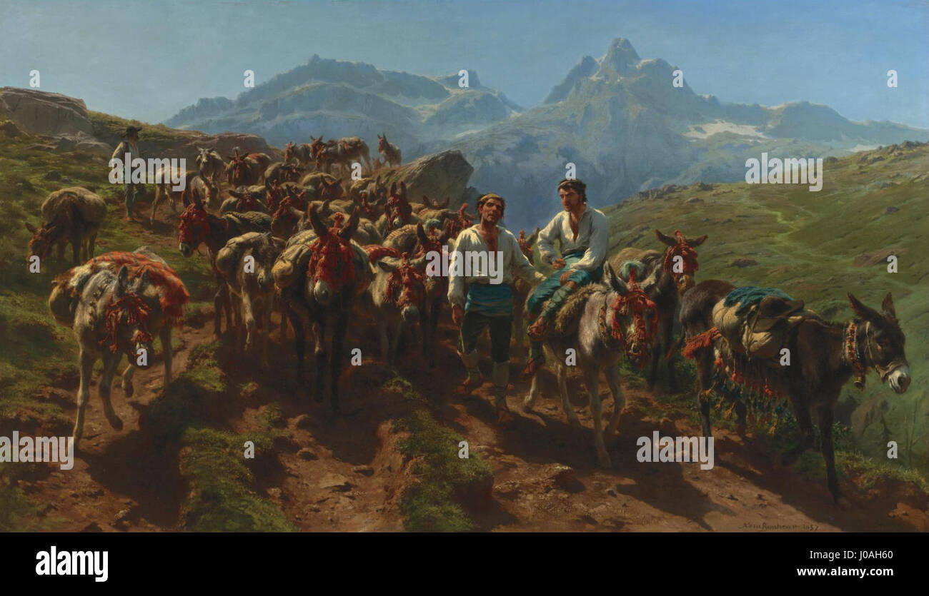 Rosa Bonheur's 1875 painting 'Muletiers espagnols traversent les ...